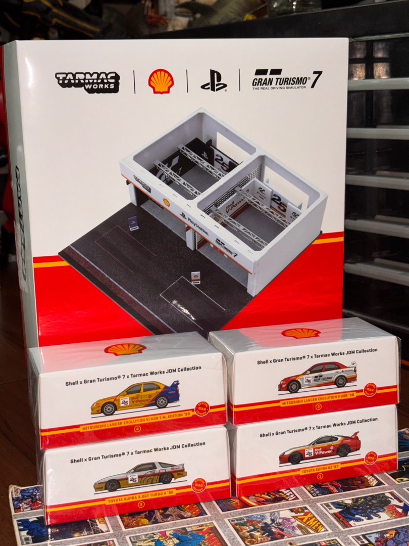 Shell tarmac ps player grand Turismo diorama Mitsubishi Evo 5 Evo 6 ...