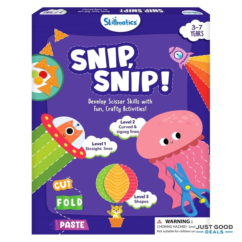 Skillmatics Scissor Skills Activity Book - Snip Snip, 25 Fun Cutting ...