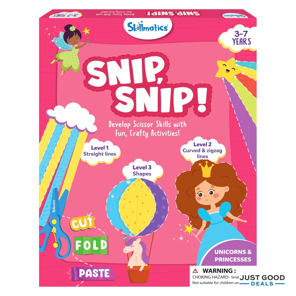 Skillmatics Scissor Skills Activity Book - Snip Snip, 25 Fun Cutting ...