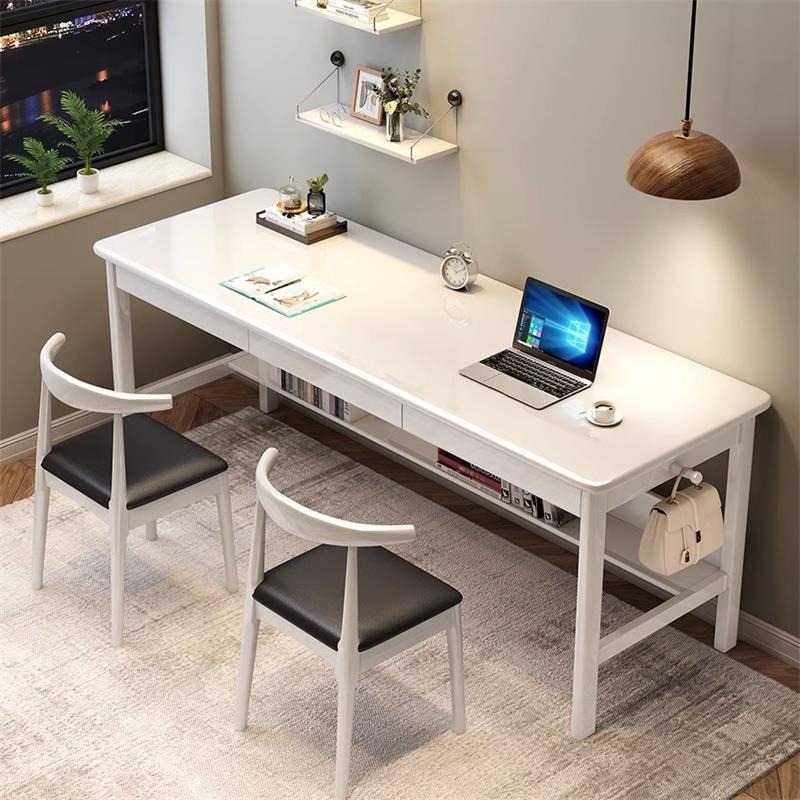 Study Table With Storage | Dual Work Desk | Long Writing Table | Home ...