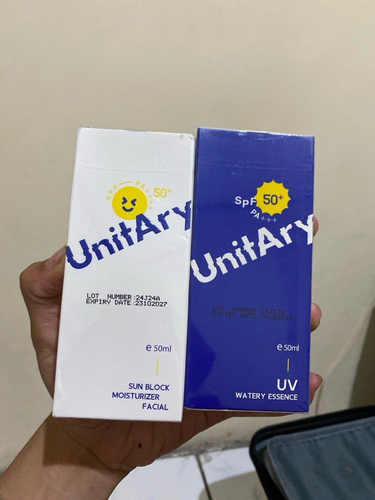 UnitAry Sun Block Moisturizer dan watery essence SPF 50 PA ...
