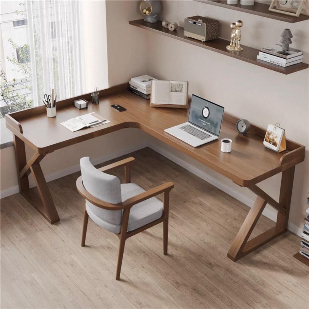 VYLAR Solid Wood L Shaped Table, Furniture & Home Living, Furniture ...