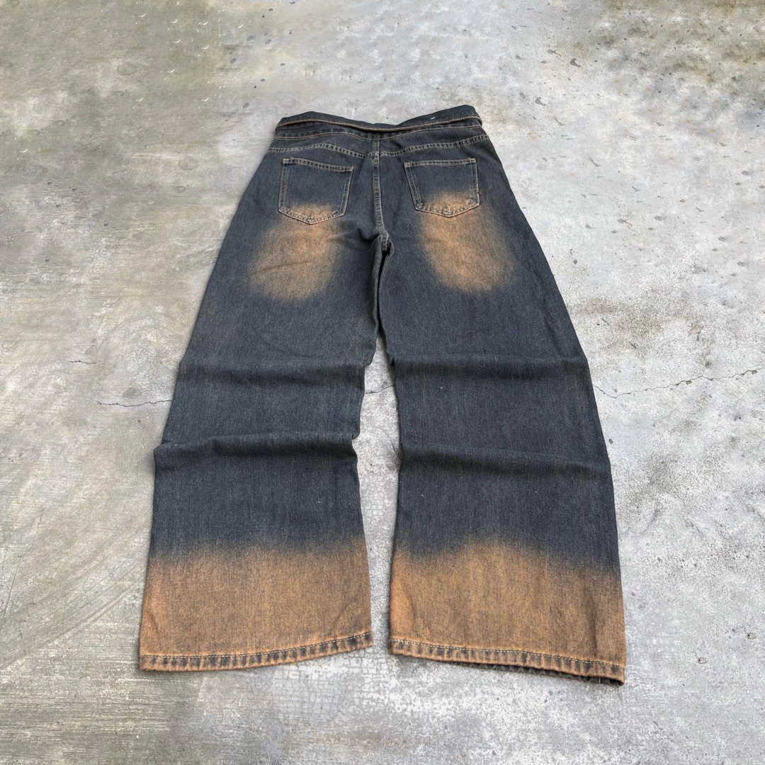 Wideleg Baggy Mud Wash Jeans, Men's Fashion, Bottoms, Jeans on Carousell