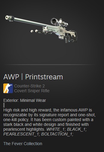 WTS CS2 AWP Printstream MW, Video Gaming, Video Games, Others on Carousell