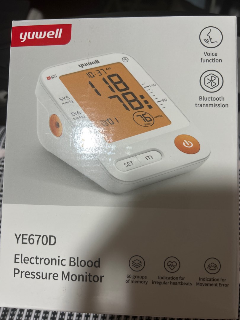 Yuwell YE670D Electronic Blood Pressure Monitor, Health & Nutrition ...