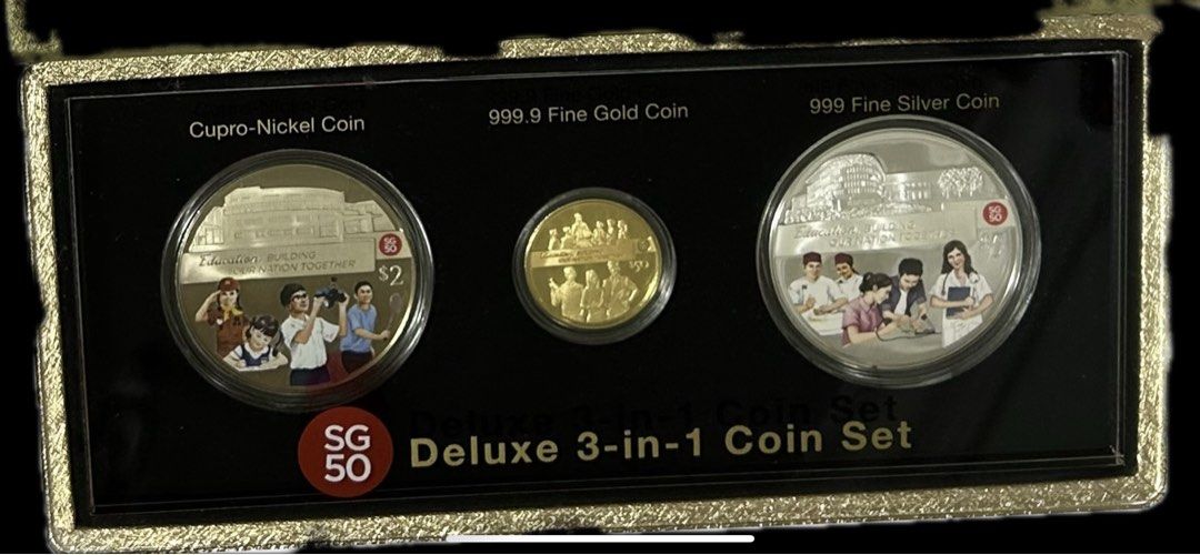 三合一硬币 SG50 DELUXE 3 IN 1 COIN SET Education, Building Our Nation ...