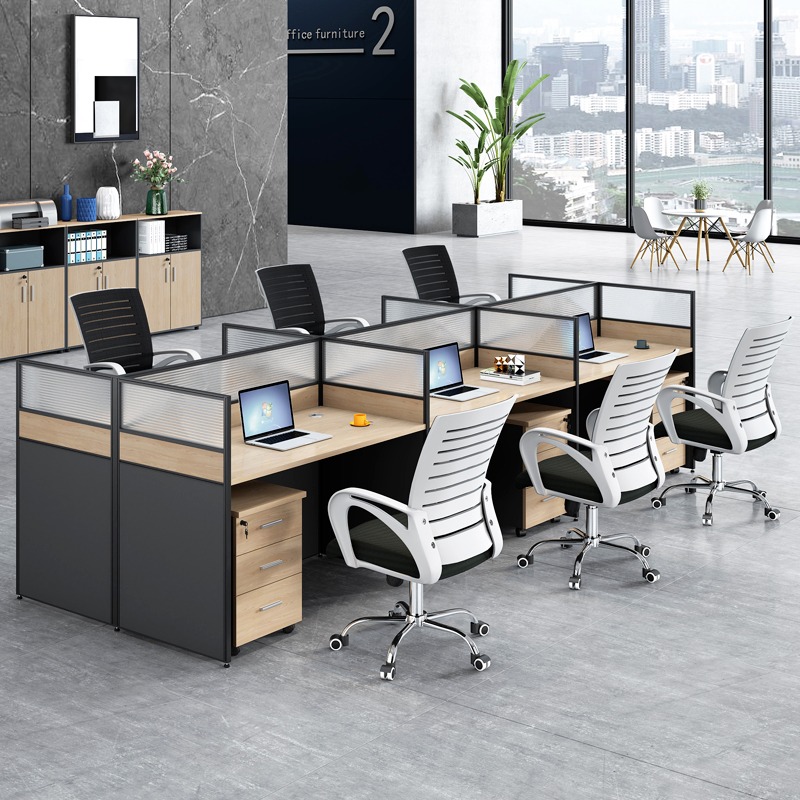 Booth desk office desk staff workbench screen partition table computer ...