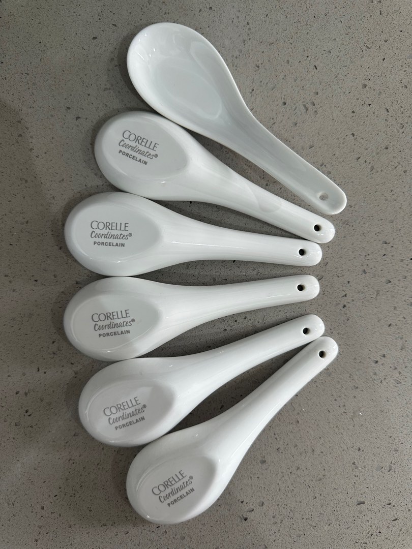 Corelle Porcelain Spoon x 6, Furniture & Home Living, Kitchenware ...