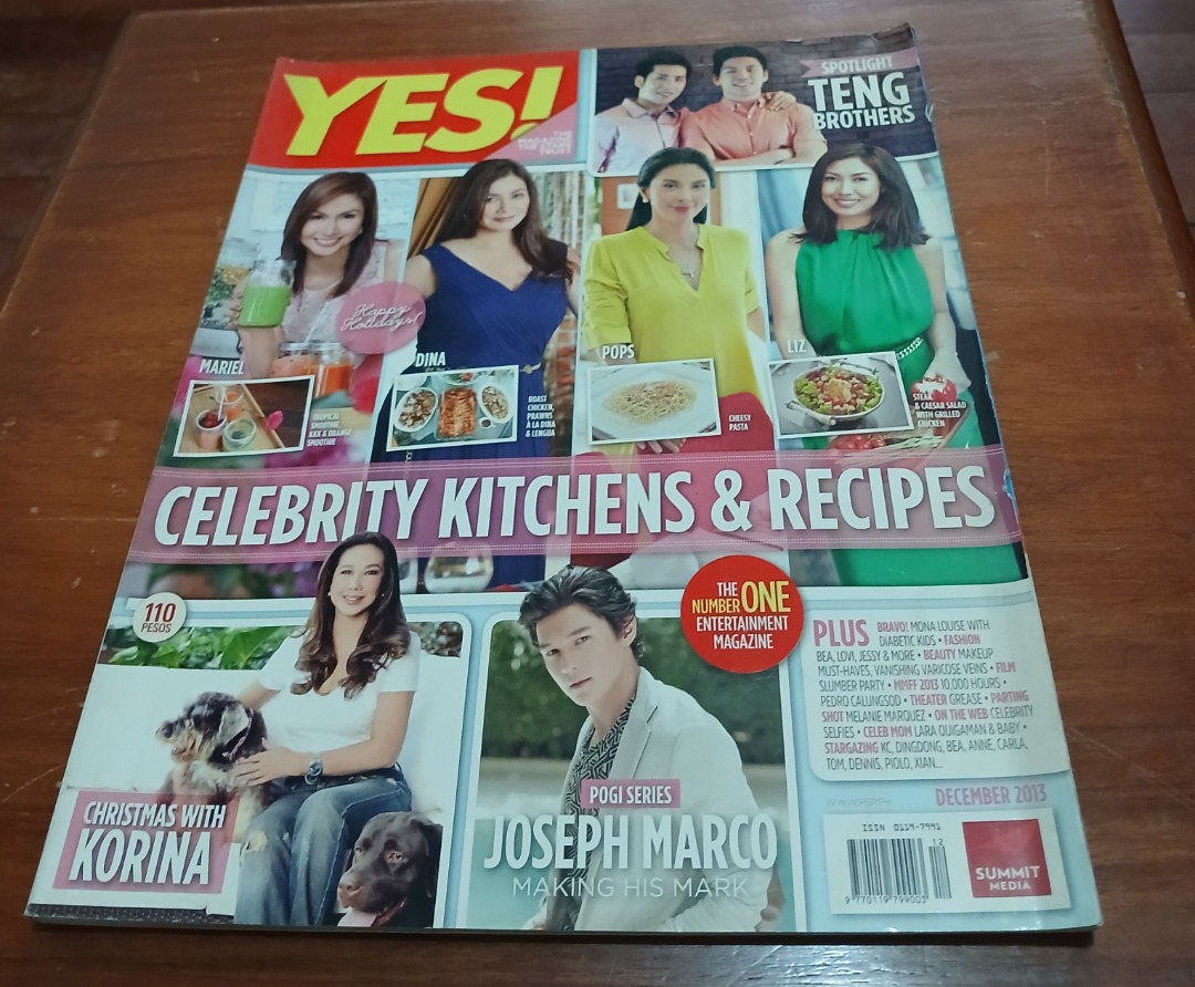 Dec. 2013 YES! Magazine "Joseph Marco / Celebrity Kitchens & Recipes ...