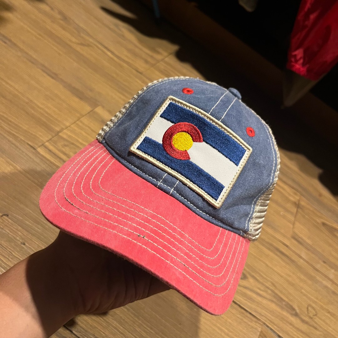 Denim Colorado Flag Patch Vintage Trucker Hat Green Undervisor, Fesyen ...