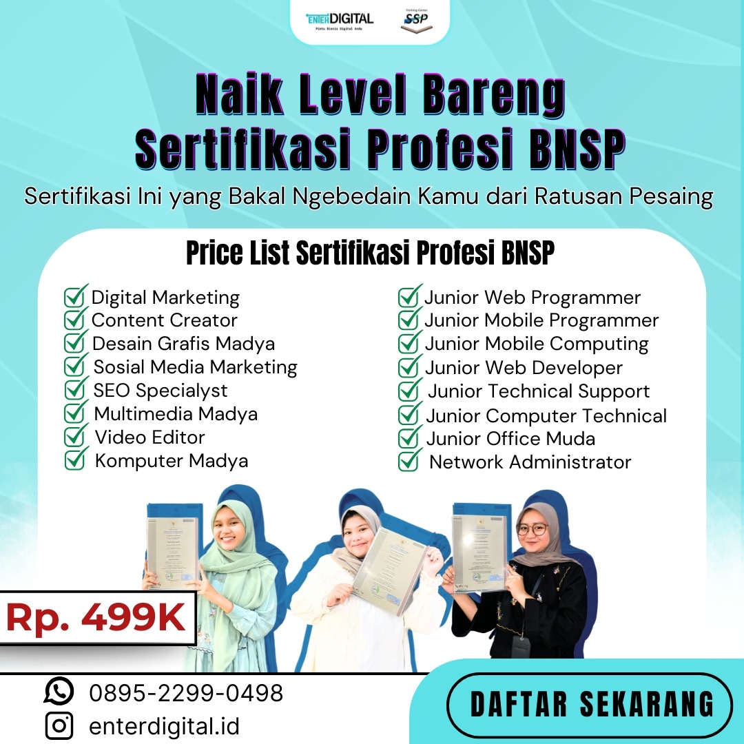 DILIRIK HRD! HUB: 0895-2299-0498 , Sertifikasi Bnsp Social Media Specialist Kebumen, Antik ...