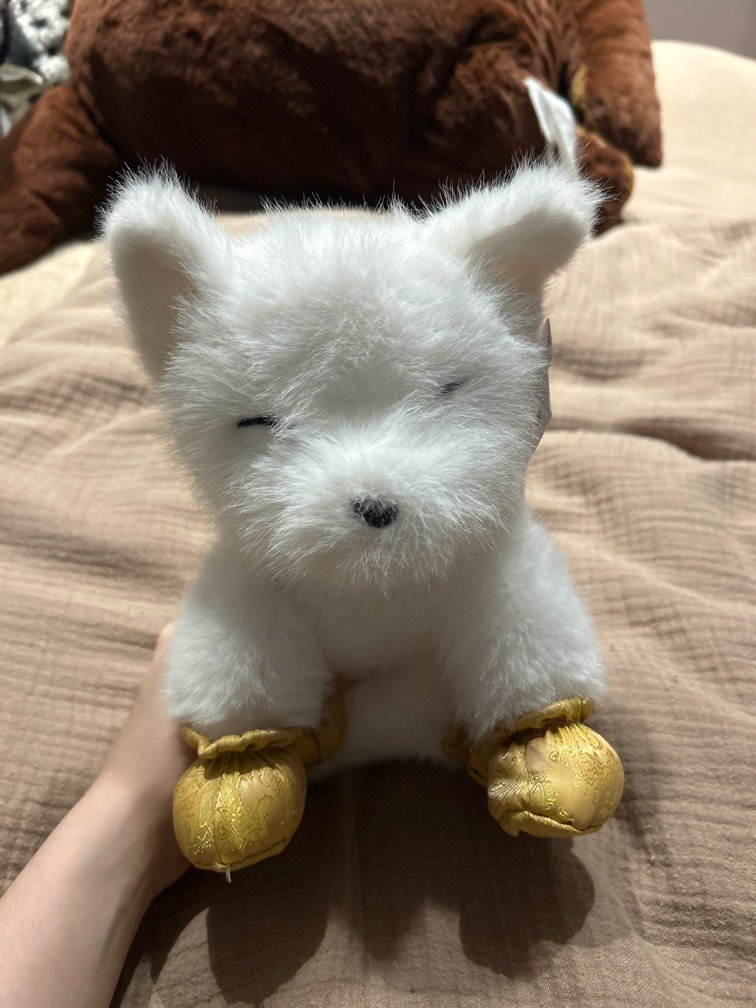 Fluffy white fox plush on Carousell