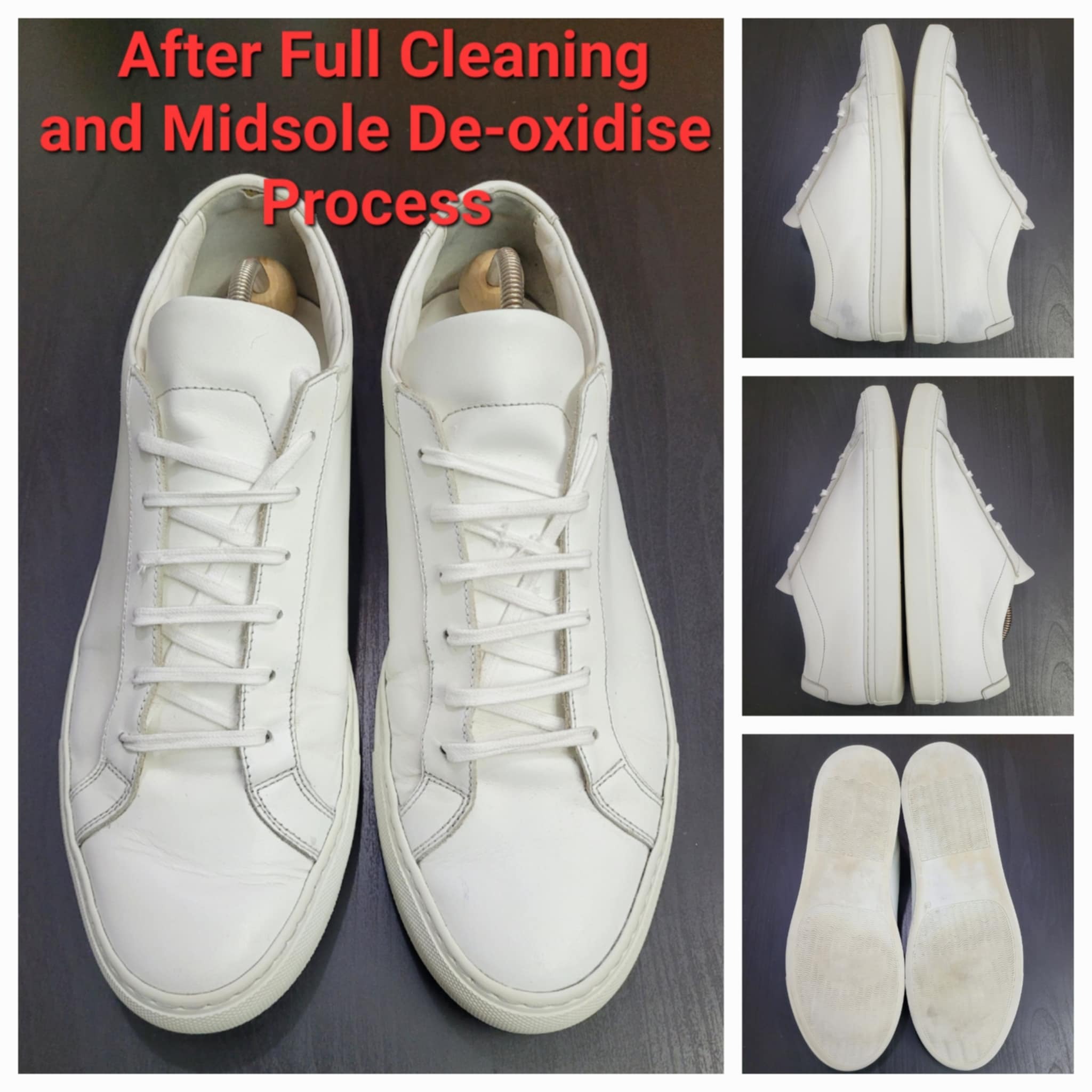 Full Cleaning $29.99 + $19.99 Midsole De-oxidise (Men) Common Projects White Original Leather ...