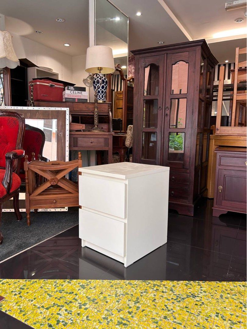 Ikea MALM bedside drawers in White, Furniture & Home Living, Furniture ...