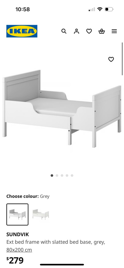 IKEA sundvik bed frame - extendable toddler bed, Babies & Kids, Baby Nursery & Kids Furniture ...