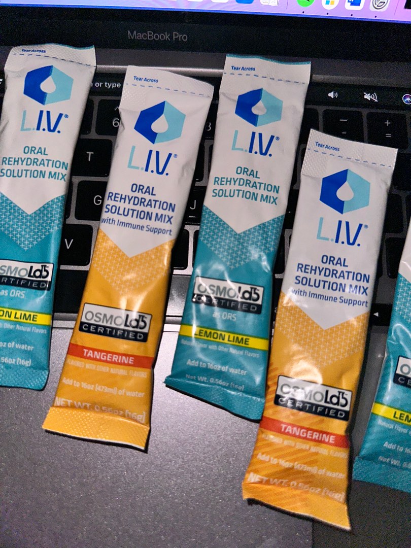 Liquid IV Oral Rehydration Solution Mix (Tangerine, Lemon Lime), Health ...