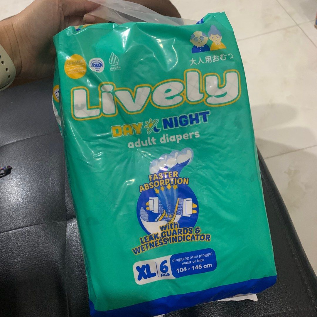 Lively Adult Diapers Tape AM PM - Popok Dewasa Tipe Perekat AMPM M8 L7 ...
