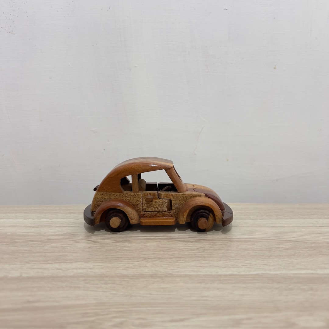 Mobil Kayu Volkswagen Beetle Miniatur Handmade Woodcraft Koleksi Action ...
