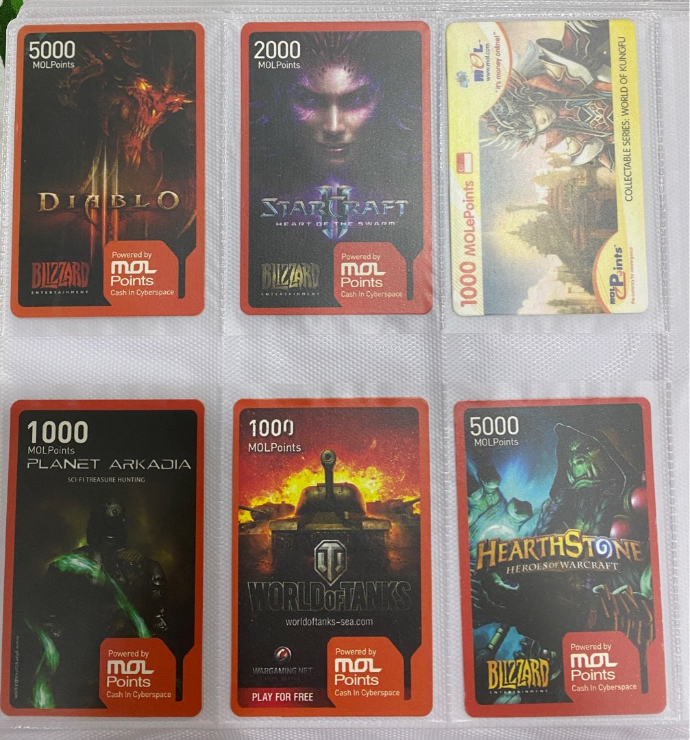 Old Assorted Game Prepaid Card Collection (Dota/Starcraft/Diablo/Rakion ...