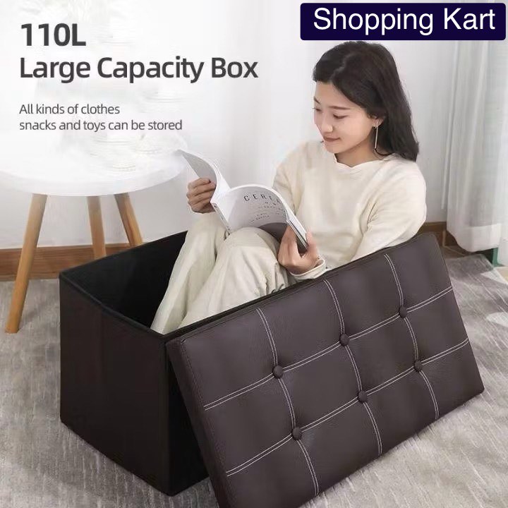 Ottoman Storage Stool box Leather Sofa Storage Box Large Sofa Chair ...