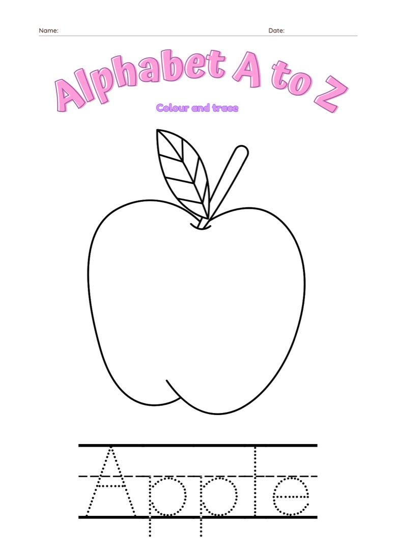 [PDF] Alphabet Colouring and Tracing | Digital | Printable, Hobbies ...