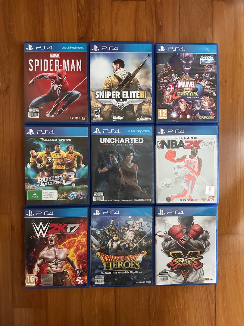 PS4 game Spider-Man / Sniper elite 3 / Marvel vs Capcom / Rugby ...