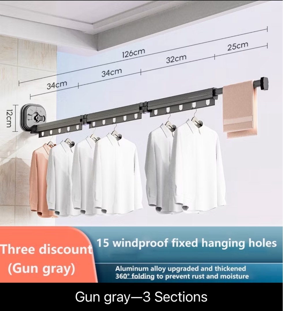 Punch-free Suction Cup Clothes Drying Rack (Portable, Foldable, Wall ...