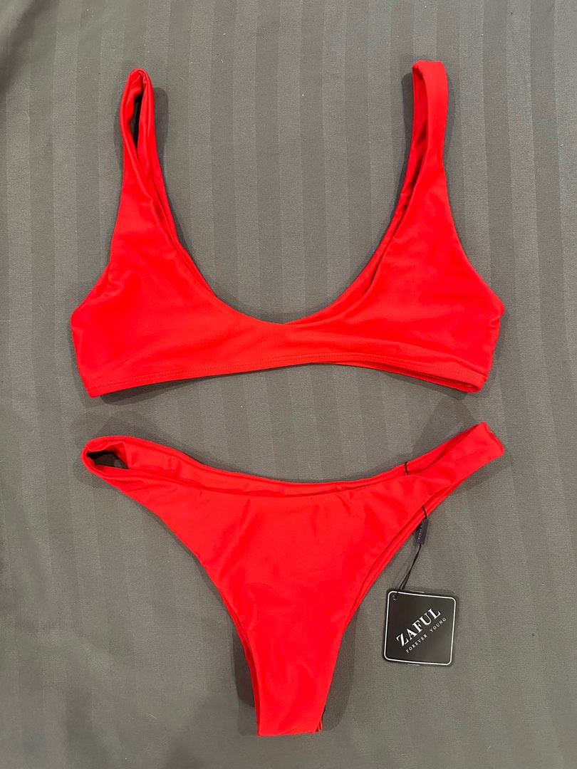 Red Bikini, Women's Fashion, Swimwear, Bikinis & Swimsuits on Carousell