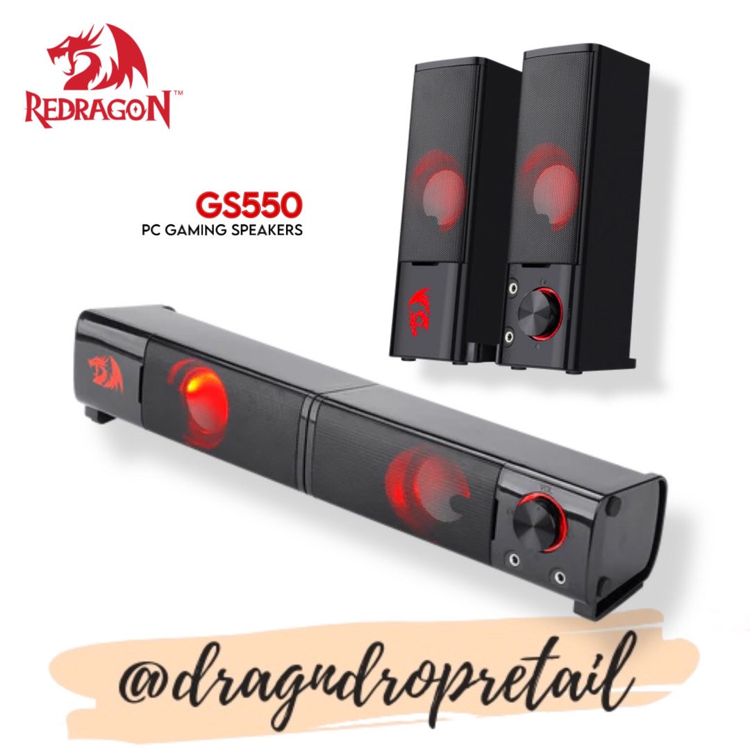 Redragon ORPHEUS GS550 PC Gaming Speakers, 2.0 Channel Stereo Desktop ...