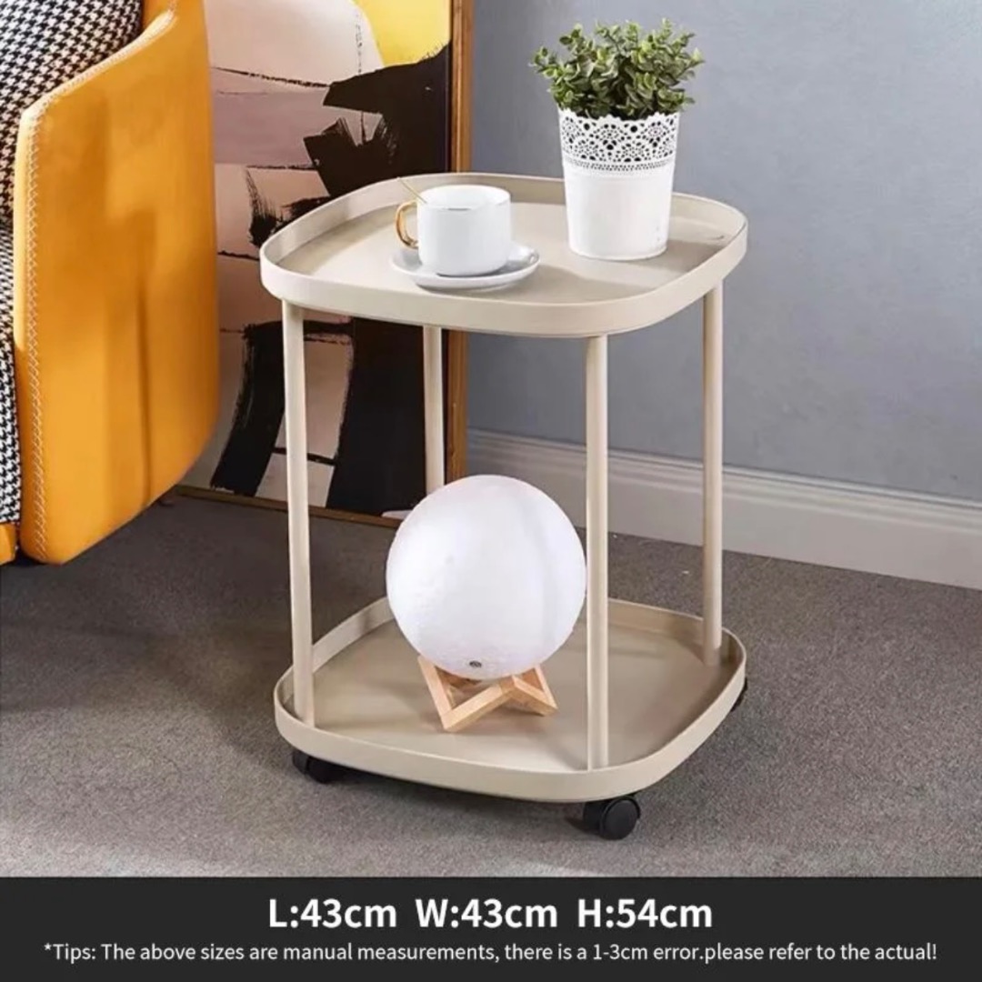 Rolling Side Table | Small Bedside Table | Round Corner Table | Storage ...