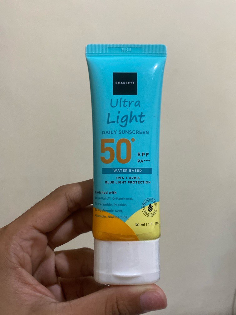 Scarlett Sunscreen Ultra Light Spf 50 - 30ml, Kesehatan & Kecantikan ...