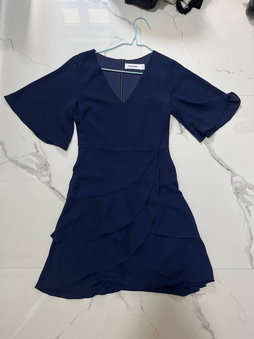 TEM Navy Blue Dress, Women's Fashion, Dresses & Sets, Dresses on Carousell