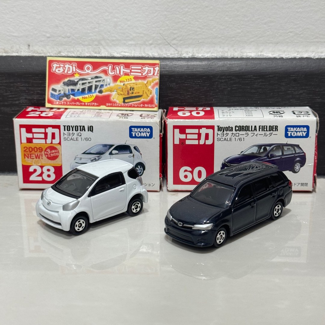 Tomica #28 Toyota iQ, #60 Toyota Corolla Fielder, Hobbies & Toys, Toys ...