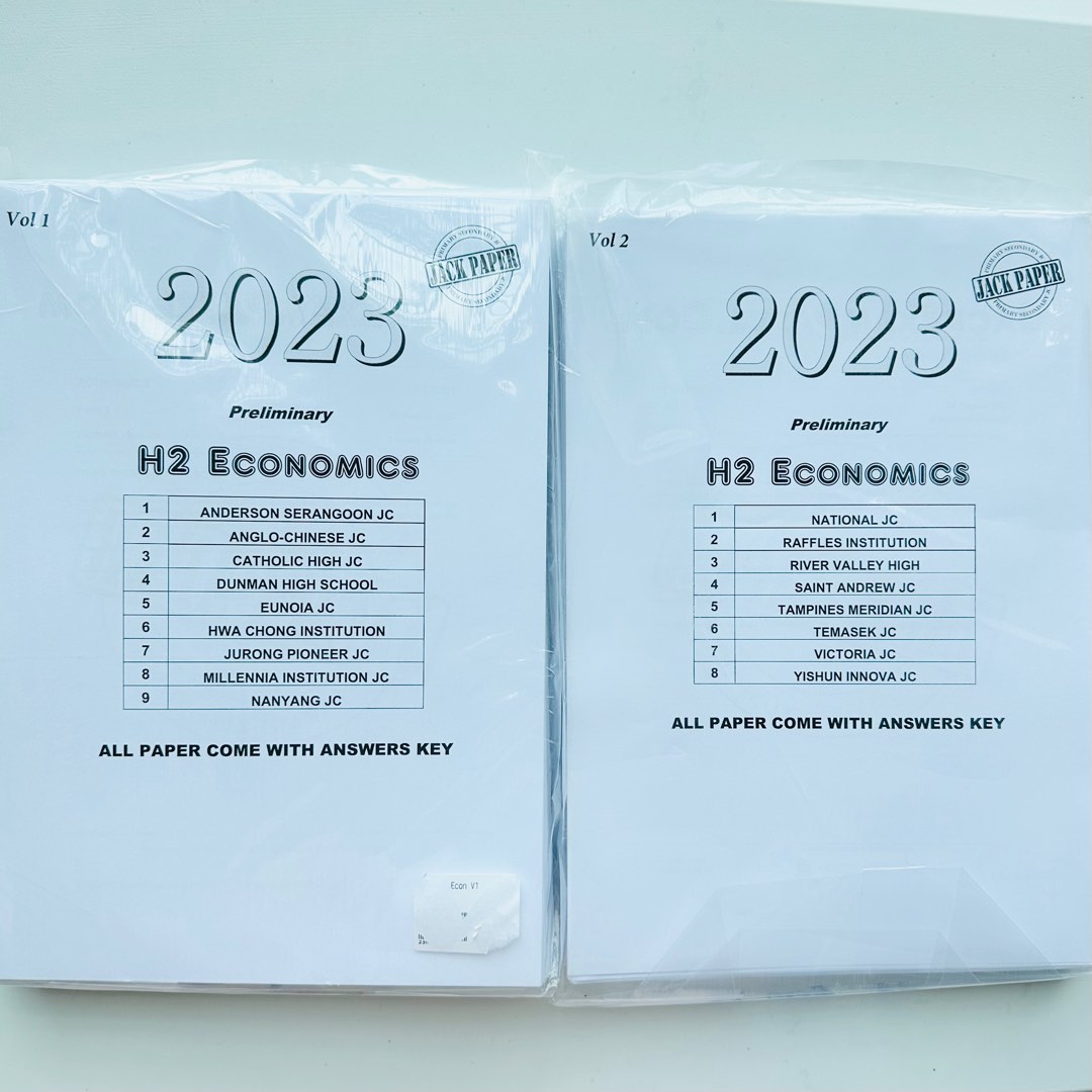 WTS 2023 JC H2 Economics Preliminary Papers Past year papers Volume 1 ...
