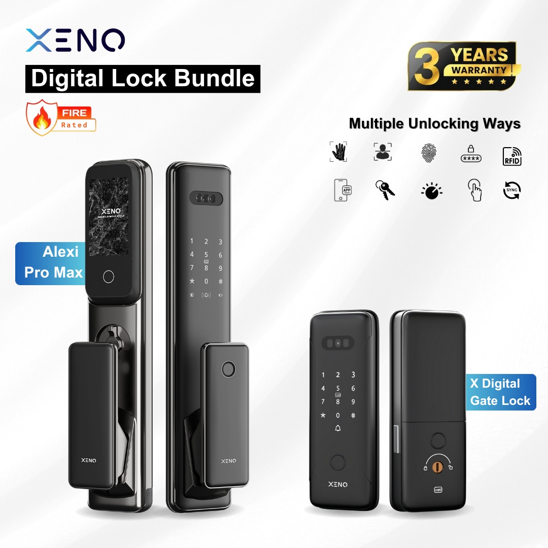 XENO Alexi ProMax Digital Door Lock + X Smart Gate Lock Bundle | In ...