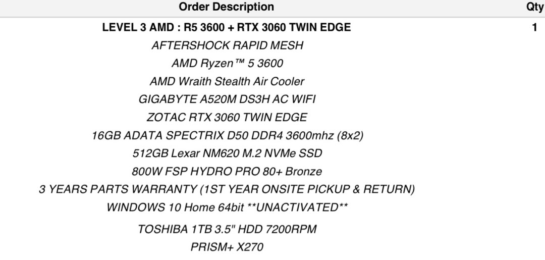 AFTERSHOCK PC AND PRISM MONITOR, Computers & Tech, Desktops on Carousell