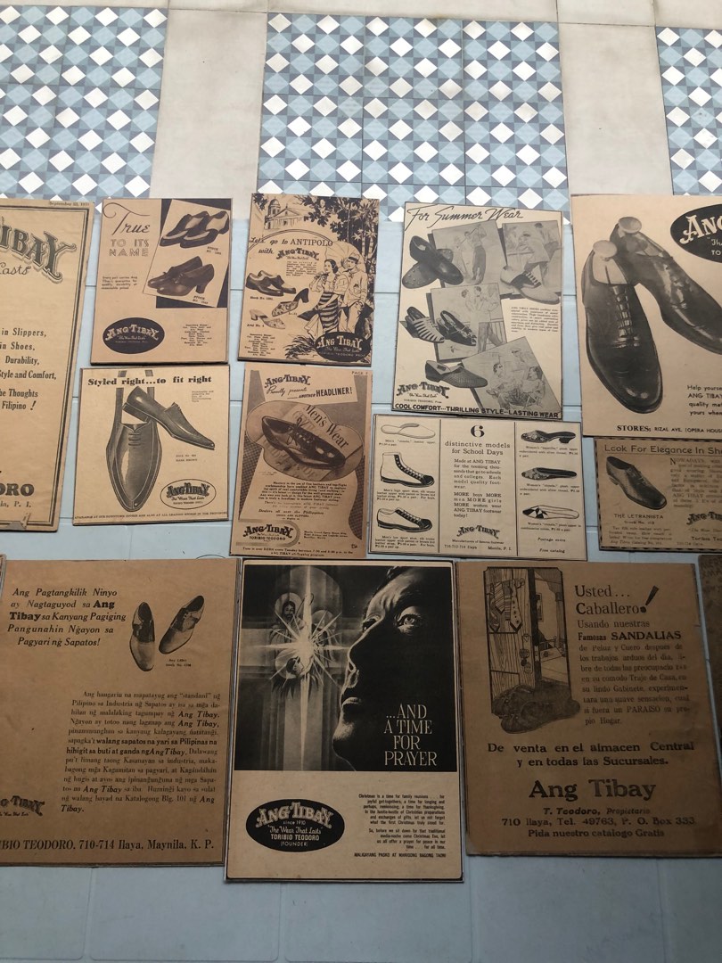 Antique Rare Ang Tibay Print Ads Advertisement Original Print 16pcs and ...