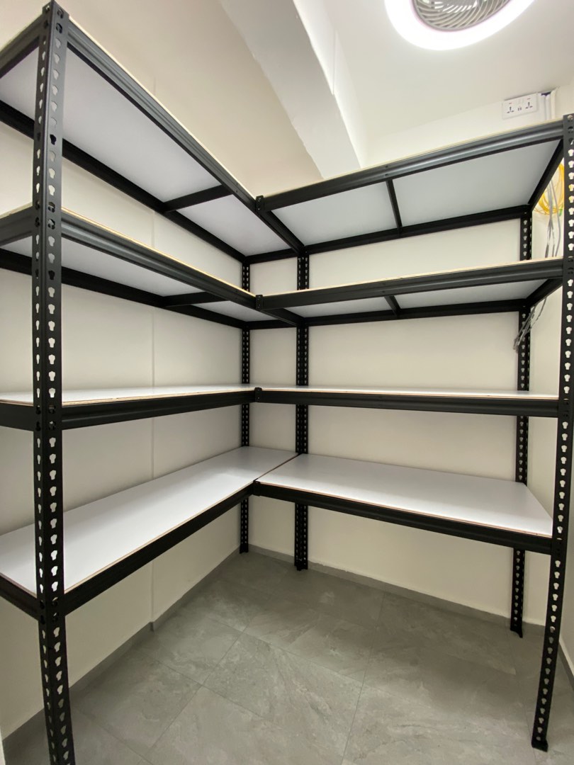 Boltless rack, Storage rack, Store room rack, Wood deck, Metal, L shape ...