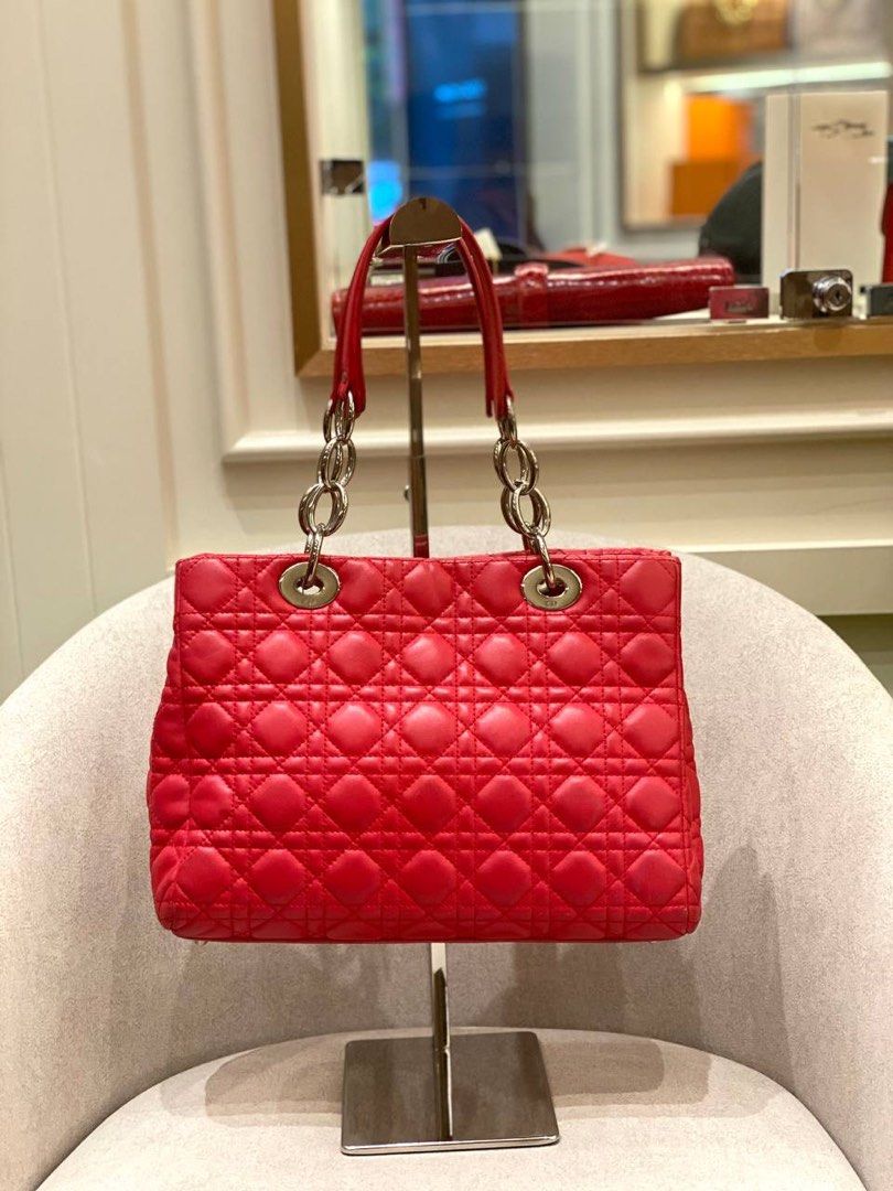 CHRISTIAN DIOR TOTE BAG IN RED, Luxury, Bags & Wallets on Carousell