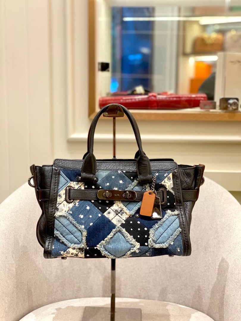 COACH SWAGGER 27 CANYON QUILT DENIM HANDBAG, Luxury, Bags & Wallets on ...