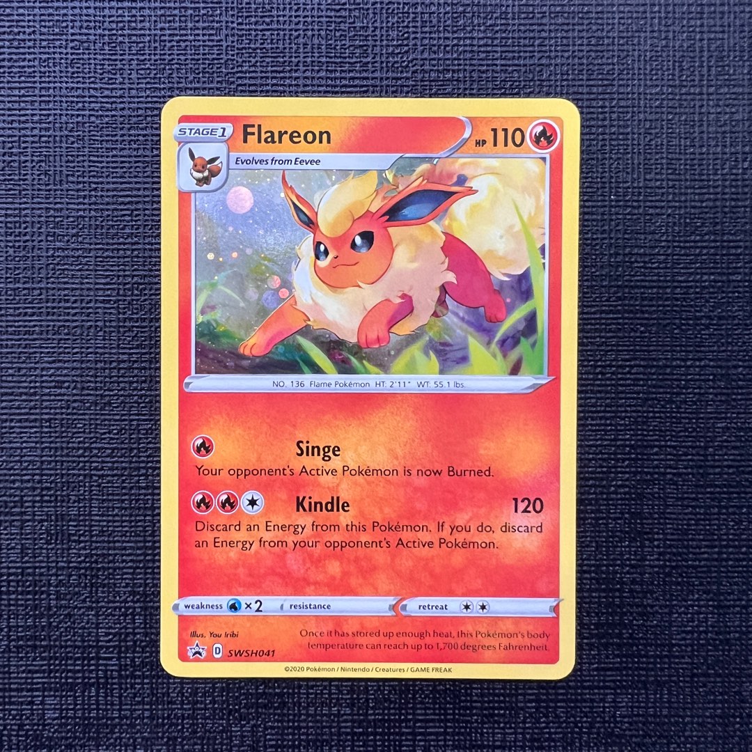 Flareon SWSH041 Holo Sword and Shield Black Star Promo Pokemon Card TCG ...