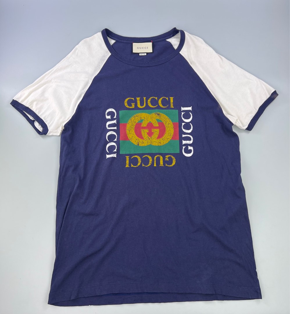 Gucci modern future Logo ringer tee, Luxury, Apparel on Carousell