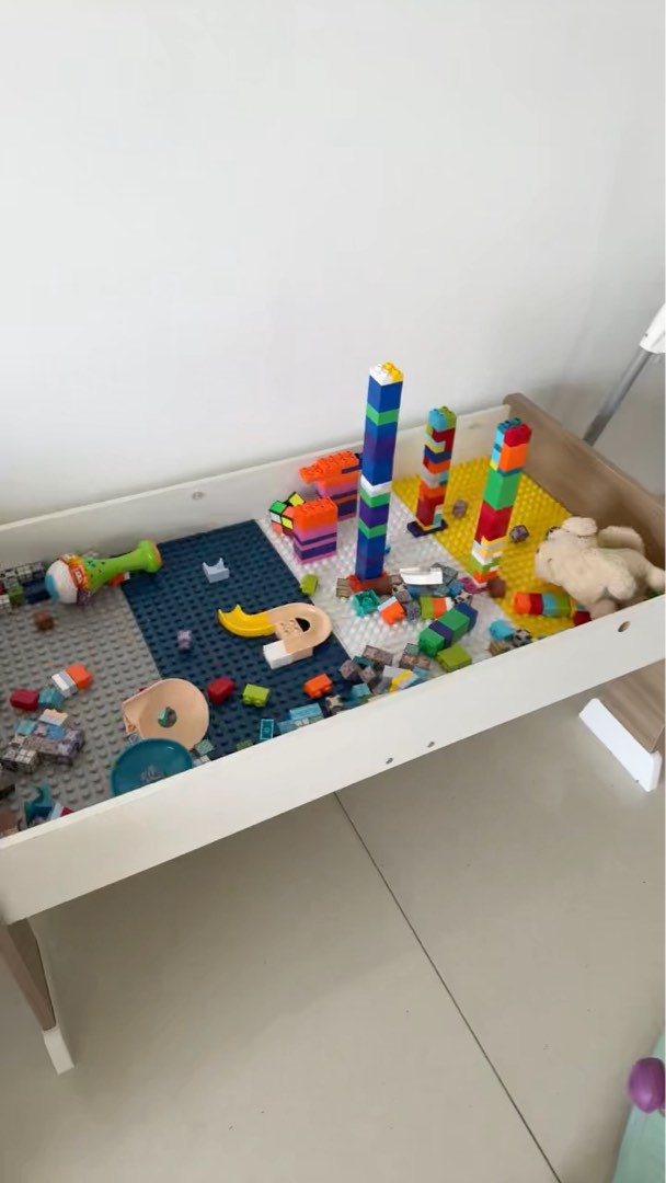 Kids Toy Table with Lego Base and Accessories, Babies & Kids, Baby ...