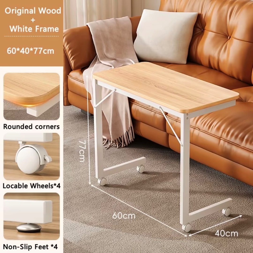 Laptop Table With Wheels | Adjustable Rolling Table | Sofa Bedside ...