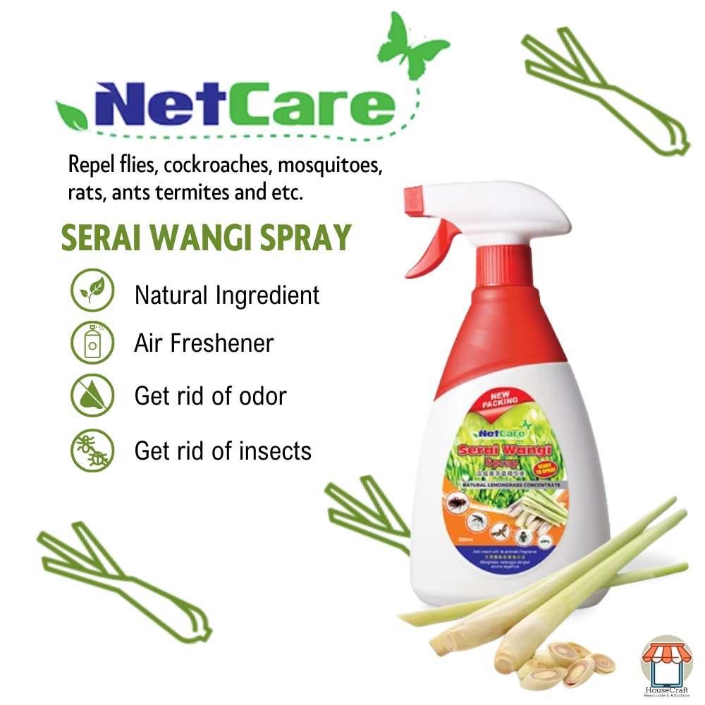 NETCARE Serai Wangi Lemongrass Spray Insect Repellent 500ml, Furniture ...