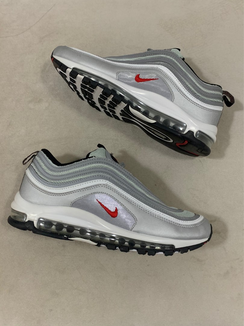 Nike air max 97 silver bullet, Fesyen Pria, Sepatu , Sneakers di Carousell