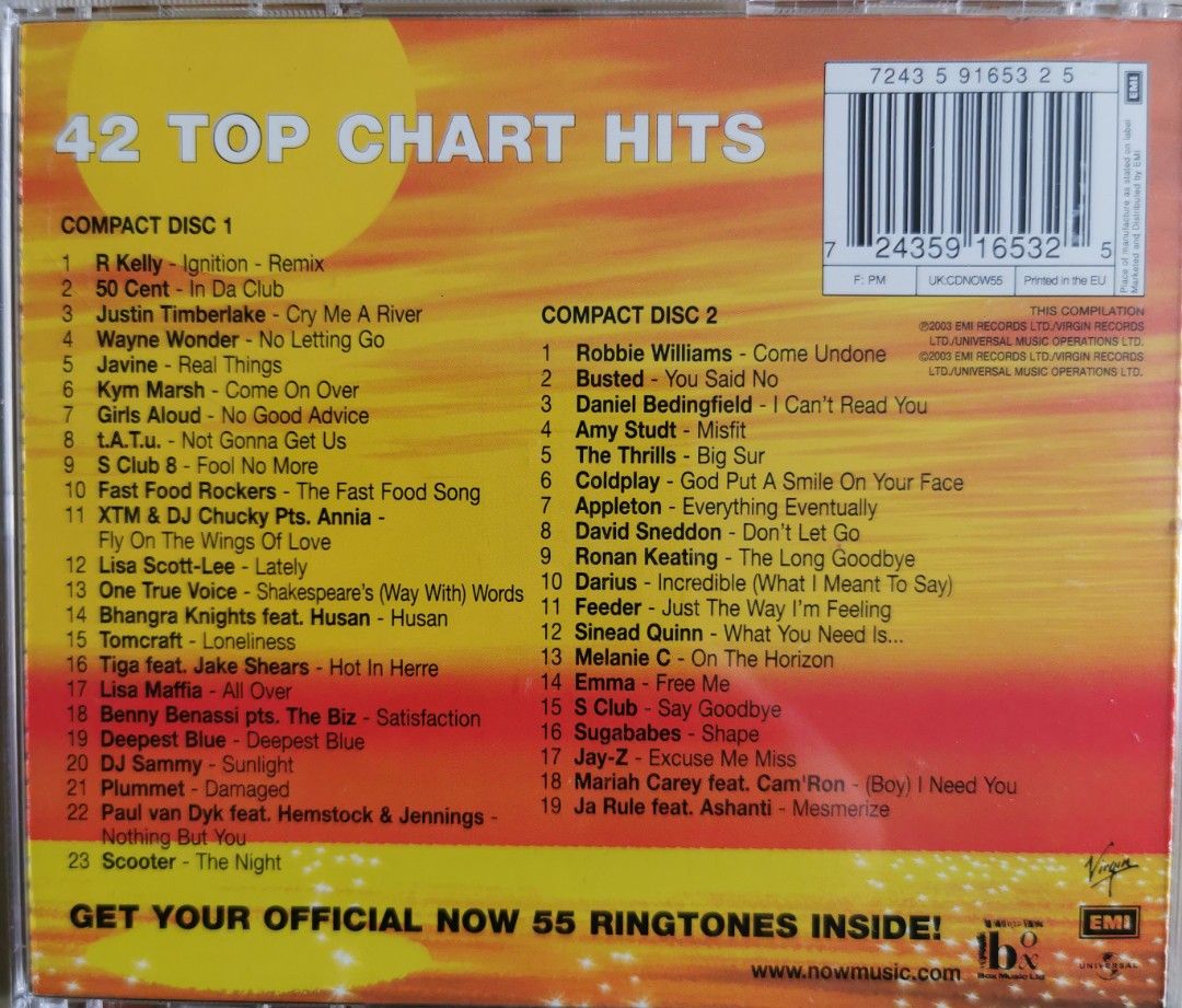 NOW That’s What I Call Music! 55 2CD（EMI 2003）Printed In Eu, Hobbies ...