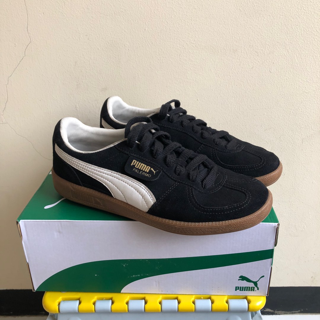 PUMA PALERMO BLCK&WHITE original 1000%, Fesyen Pria, Sepatu , Sneakers ...
