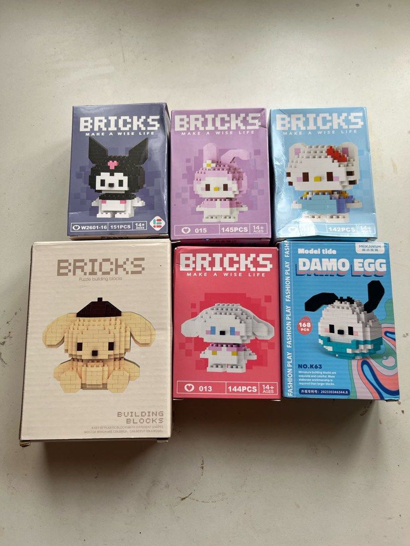 Sanrio Lego Brick Hello Kitty, Melody,Kuromi, Hobbies & Toys, Toys & Games on Carousell