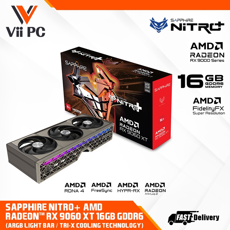 SAPPHIRE NITRO+ AMD Radeon RX 9060 XT / 9060XT / 9060 XT 16GB DDR6 ...